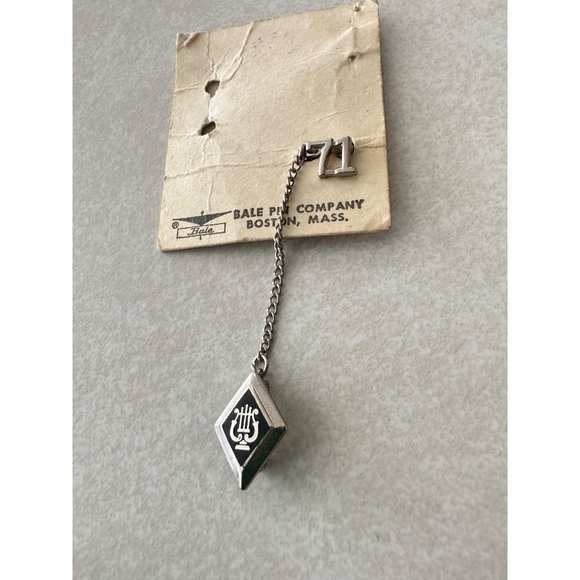 Jewelry | Vintage Sterling Silver Black Enamel 1971 Hanging Chain Lapel ...